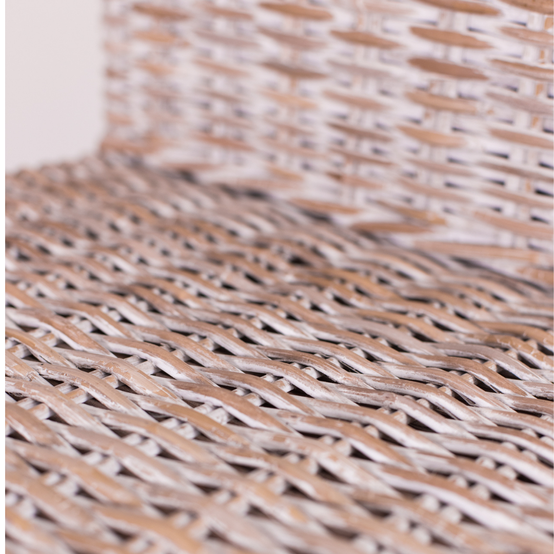 Whitewash Wicker Bar Stool – Rustic House Cornwall