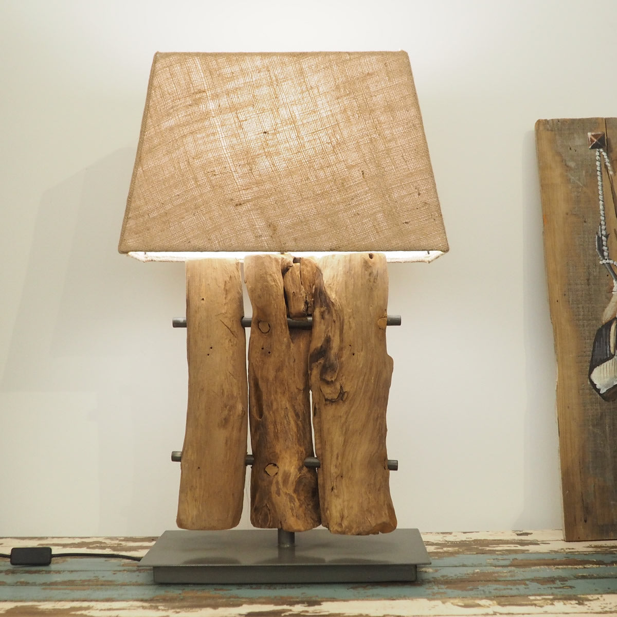Wooden Table Lamp - Tri – Rustic House Cornwall