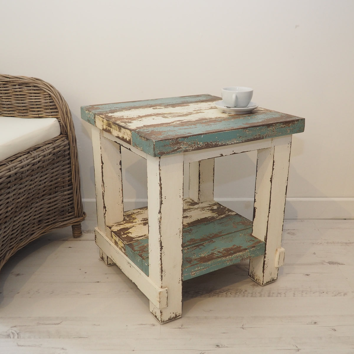Reclaimed Pine Side Table – Rustic House Cornwall