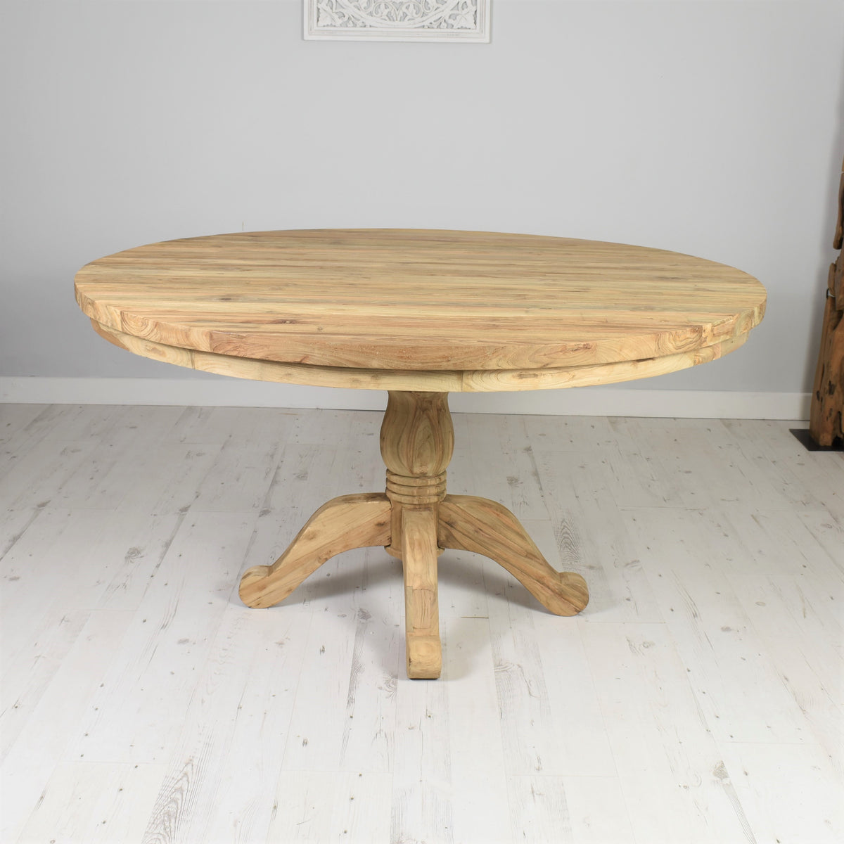 Round Reclaimed Teak Dining Table – 4 Sizes Available (Seats 2–8 ...